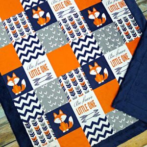 baby blanket - fox baby - fox baby blanket - minky baby blanket - gender neutral - unisex baby blanket - newborn