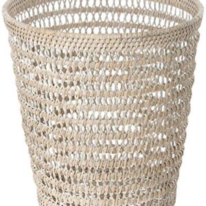 Kouboo La Jolla Rattan Mesh Round Waste Basket, White Wash (1030060)