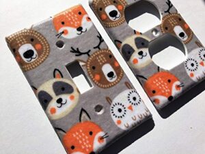 fox light switch plate cover various sizes offered