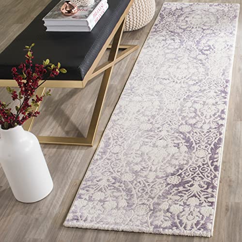 SAFAVIEH Passion Collection Area Rug - 6'7" x 9'2", Lavender & Ivory, Vintage Distressed Design, Non-Shedding & Easy Care, Ideal for High Traffic Areas in Living Room, Bedroom (PAS403A)