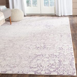 SAFAVIEH Passion Collection Area Rug - 6'7" x 9'2", Lavender & Ivory, Vintage Distressed Design, Non-Shedding & Easy Care, Ideal for High Traffic Areas in Living Room, Bedroom (PAS403A)