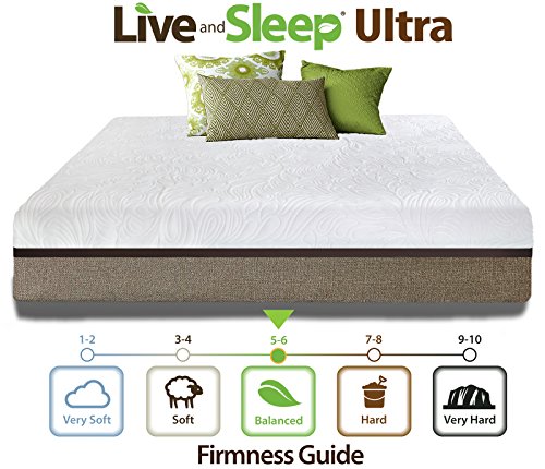 Live and Sleep Ultra California King Mattress, Gel Memory Foam Mattress - 12-Inch - Medium-Firm - Certipur Certified - 20-Year Warranty - Cal King Size