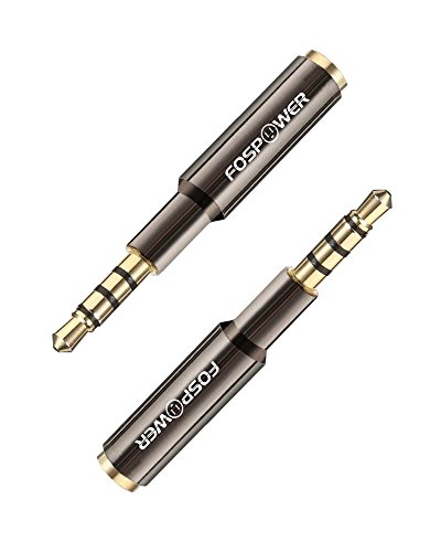 FosPower (3 Pack 3.5mm (1/8") Male to Female Stereo Audio Headphone Jack Adapter [Ultra-Slim Design | 4-Conductor TRRS | 24K Gold Plated Connector] for Phones, Tablets, Headphones & Card Readers