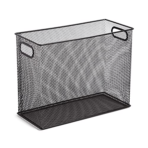 U Brands Mesh Steel Desktop Hanging File Holder, Letter Size, 12.4" x 9.53" x 5.5", Black - 457U00-06