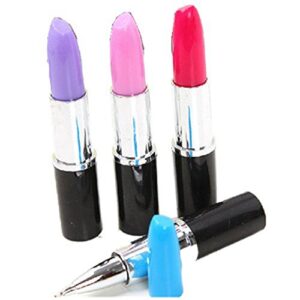 kitmax (tm) pack of 12 pcs 0.5 mm cute cool novelty lipstick shape ballpoint pen office school supplies students children gift