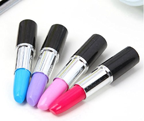 KitMax (TM) Pack of 12 Pcs 0.5 Mm Cute Cool Novelty Lipstick Shape Ballpoint Pen Office School Supplies Students Children Gift