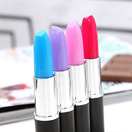 KitMax (TM) Pack of 12 Pcs 0.5 Mm Cute Cool Novelty Lipstick Shape Ballpoint Pen Office School Supplies Students Children Gift