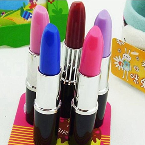 KitMax (TM) Pack of 12 Pcs 0.5 Mm Cute Cool Novelty Lipstick Shape Ballpoint Pen Office School Supplies Students Children Gift