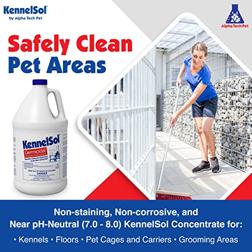 KennelSol 1-Step Kennel Cleaner - Liquid Concentrate Disinfectant and Deodorizer, Effective Against Bacteria and Viruses - 1 Gallon