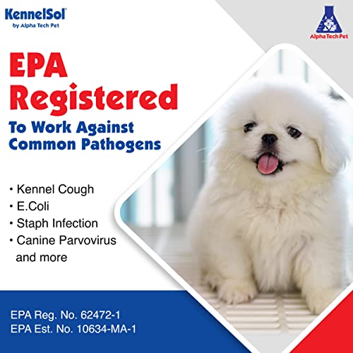 KennelSol 1-Step Kennel Cleaner - Liquid Concentrate Disinfectant and Deodorizer, Effective Against Bacteria and Viruses - 1 Gallon