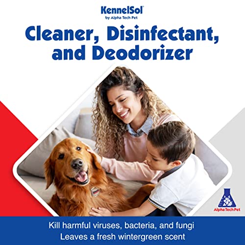 KennelSol 1-Step Kennel Cleaner - Liquid Concentrate Disinfectant and Deodorizer, Effective Against Bacteria and Viruses - 1 Gallon