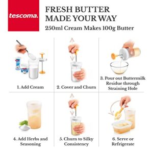 Tescoma Butter Maker Della Casa, Manual Butter Churner for Homemade Butter Recipes - Fresh Butter Churner - Dishwasher Safe - 3.1 x 6.9 inches