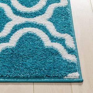 Modern Rug Calipso Blue 3'3" x 5' Lattice Trellis Accent Area Rug Entry Way Bright Kids Room Kitchn Bedroom Carpet Bathroom Soft Durable Area Rug