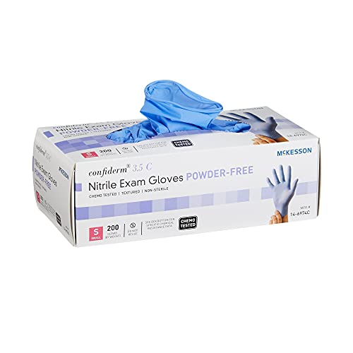 McKesson Confiderm 3.5C Nitrile Latex-Free SM Exam Gloves, Small, Chemo Tested, Powder-Free, 200/BX