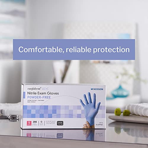 McKesson Confiderm 3.5C Nitrile Latex-Free SM Exam Gloves, Small, Chemo Tested, Powder-Free, 200/BX