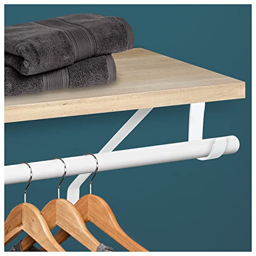 Nuk3y Heavy Duty Adjustable Shelf Rod Support Bracket (White)