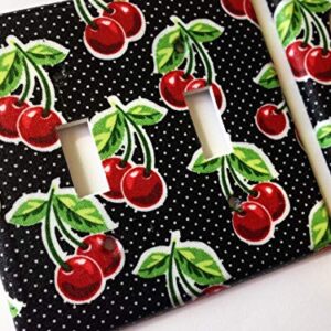 Black And White Cherry Light Switch Cover Various Sizes Offered