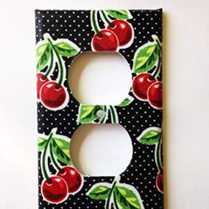 Black And White Cherry Light Switch Cover Various Sizes Offered