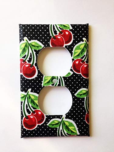 Black And White Cherry Light Switch Cover Various Sizes Offered