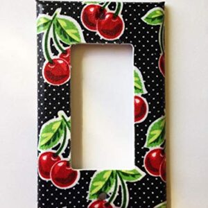 Black And White Cherry Light Switch Cover Various Sizes Offered