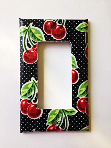 Black And White Cherry Light Switch Cover Various Sizes Offered