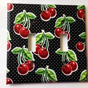 Black And White Cherry Light Switch Cover Various Sizes Offered