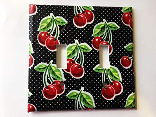 Black And White Cherry Light Switch Cover Various Sizes Offered