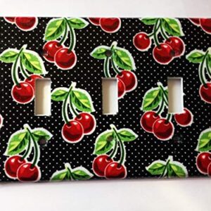 Black And White Cherry Light Switch Cover Various Sizes Offered