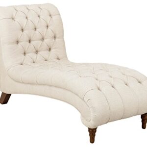 Homelegance St. 30" Claire Fabric Chesterfield Chaise, Almond Brown