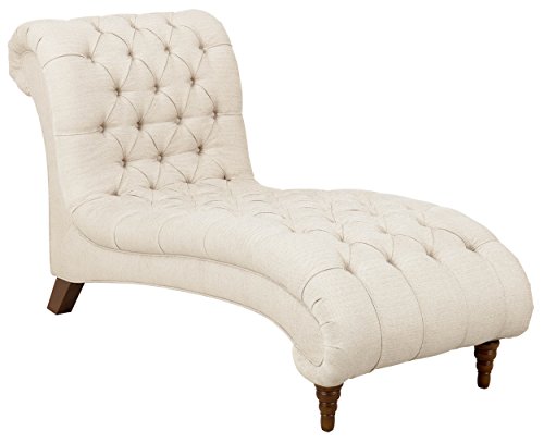 Homelegance St. 30" Claire Fabric Chesterfield Chaise, Almond Brown