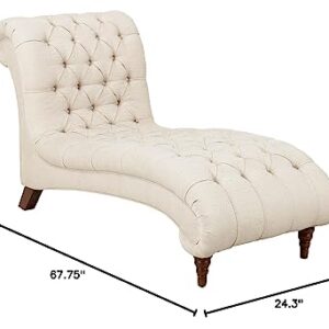 Homelegance St. 30" Claire Fabric Chesterfield Chaise, Almond Brown