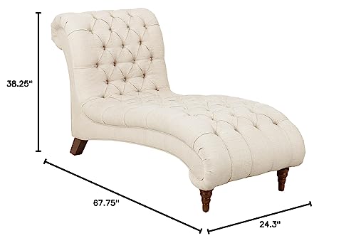 Homelegance St. 30" Claire Fabric Chesterfield Chaise, Almond Brown