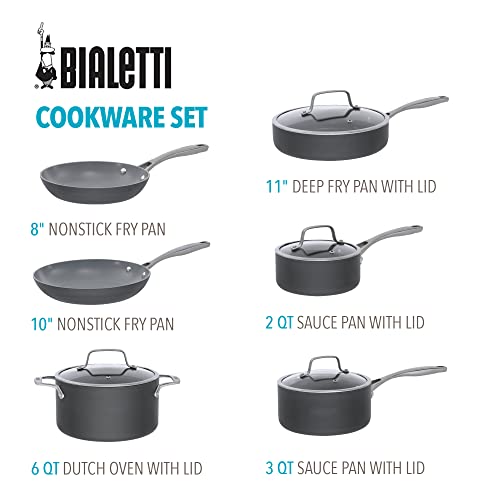 Bialetti Non-Stick Cookware, Ceramic Pro 10-Piece Set