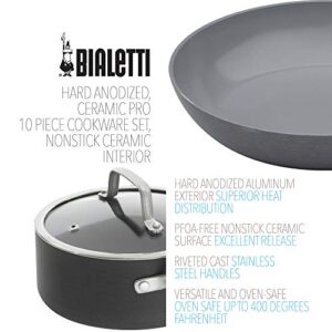 Bialetti Non-Stick Cookware, Ceramic Pro 10-Piece Set