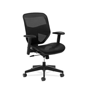 hon prominent high task mesh back and seat office chair for computer desk, black (hvl534), swivel-tilt