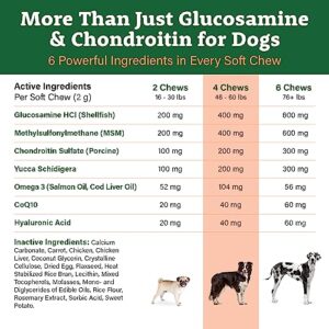 Doggie Dailies Glucosamine for Dogs – 225 Chews – Advanced Joint Supplement for Dogs with Chondroitin, MSM, Hyaluronic Acid & CoQ10 – Premium Dog Glucosamine (Chicken)