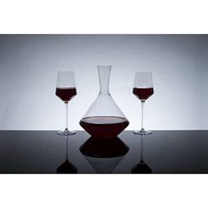 Viski Raye Angled Crystal Bordeaux Wine Glasses Set of 2 - Premium Crystal Clear Glass, Modern Stemmed, Flat Bottom Red Wine Gift Set - 16oz