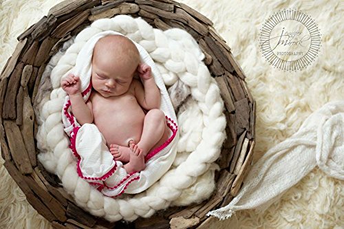 Long Merino Wool Braids, Newborn Photography Photo Prop