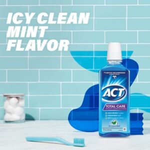 ACT Total Care Anticavity Fluoride Mouthwash Icy Clean Mint 18 oz (Pack of 2)