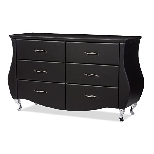 Baxton Studio BBT2039-Black-Dresser Dressers, Medium, Black