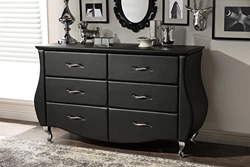 Baxton Studio BBT2039-Black-Dresser Dressers, Medium, Black