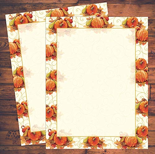 Great Papers! Stationery Letterhead, Fall Pumpkins, 8.5" x 11", 80 count (2013292)