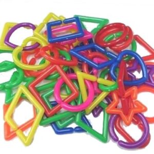 Power of Dream Big Mixed Shape C Chain Links Plastic Neon Toy DIY 50 Pcs Y06