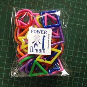 Power of Dream Big Mixed Shape C Chain Links Plastic Neon Toy DIY 50 Pcs Y06