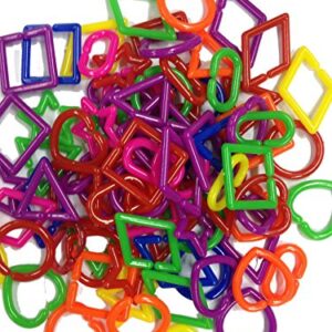 Power of Dream Big Mixed Shape C Chain Links Plastic Neon Toy DIY 50 Pcs Y06