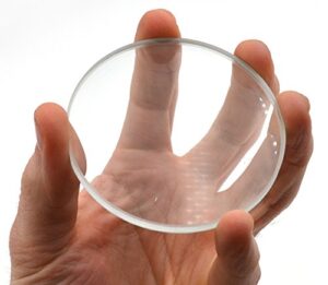 double concave lens, 500mm focal length, 3" (75mm) diameter - spherical, optically worked glass lens - ground edges, polished - great for physics classrooms - eisco labs