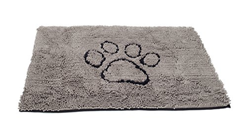 Dog Gone Smart Dirty Dog Microfiber Paw Doormat - Super Absorbent Dog Mat Keeps Paws & Floors Clean - Machine Washable Pet Door Rugs with Non-Slip Backing | Medium Grey