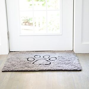 Dog Gone Smart Dirty Dog Microfiber Paw Doormat - Super Absorbent Dog Mat Keeps Paws & Floors Clean - Machine Washable Pet Door Rugs with Non-Slip Backing | Medium Grey