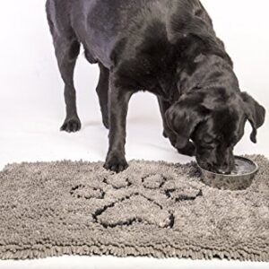 Dog Gone Smart Dirty Dog Microfiber Paw Doormat - Super Absorbent Dog Mat Keeps Paws & Floors Clean - Machine Washable Pet Door Rugs with Non-Slip Backing | Medium Grey