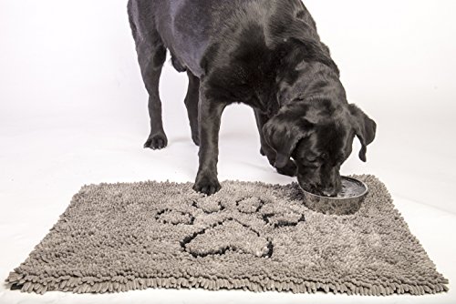 Dog Gone Smart Dirty Dog Microfiber Paw Doormat - Super Absorbent Dog Mat Keeps Paws & Floors Clean - Machine Washable Pet Door Rugs with Non-Slip Backing | Medium Grey